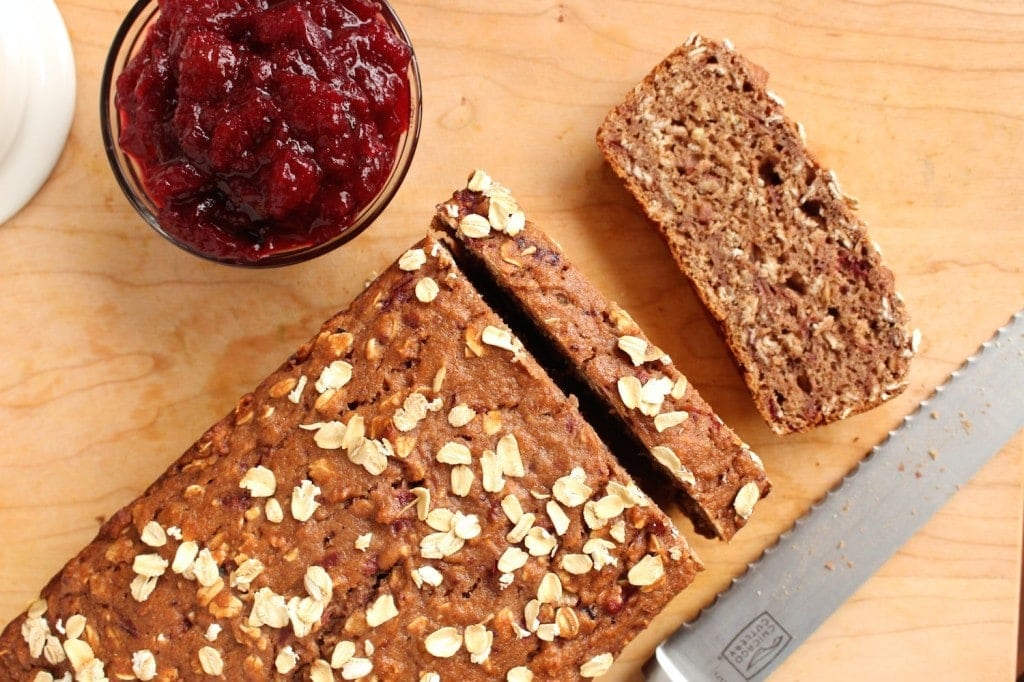 Leftover Cranberry Sauce Oatmeal Bread