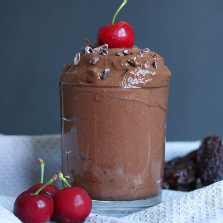 4 Ingredient Chocolate Cherry Mousse - The Conscientious Eater
