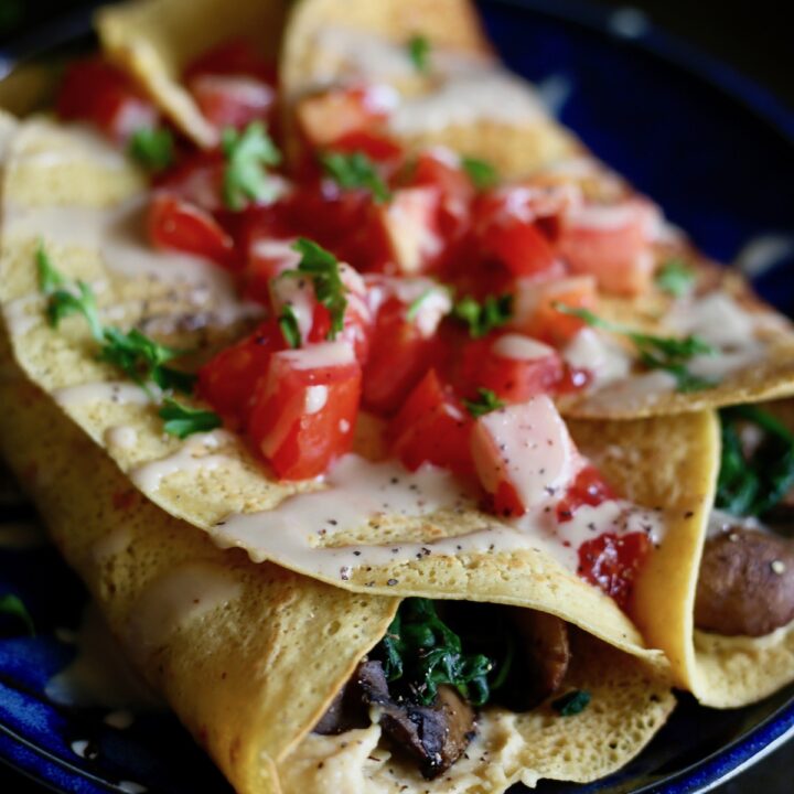 Easy Savory Chickpea Flour Crepes - The Conscientious Eater