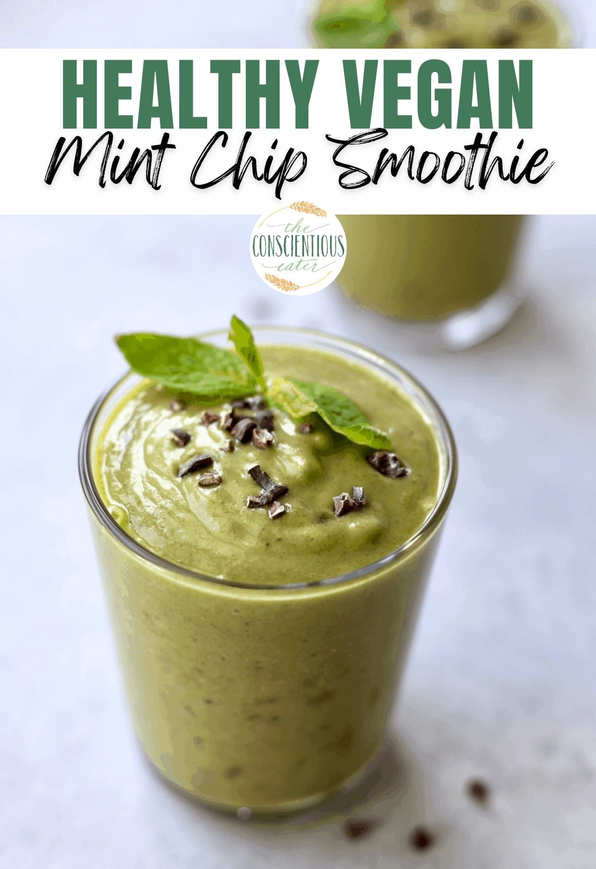 Healthy Vegan Shamrock Shake (No Bananas!) - The Conscientious Eater